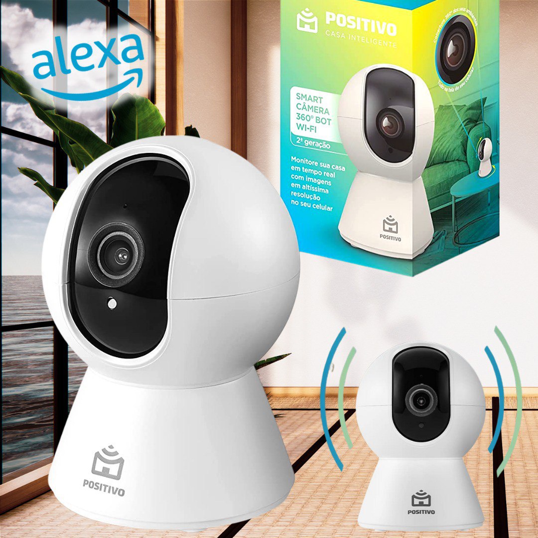 Smart Câmera Bot Wi-Fi 360° Positivo Casa Inteligente 2ª Geração, 1080p ...