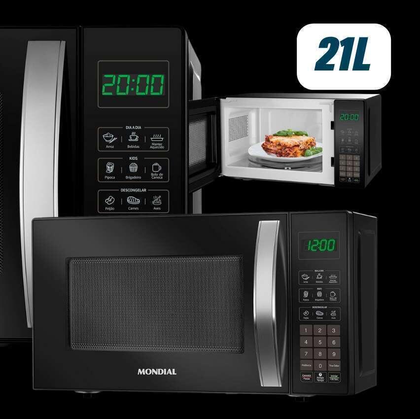 Micro-Ondas, Mondial, Preto, 1200W, 220V - Adoro Promoção