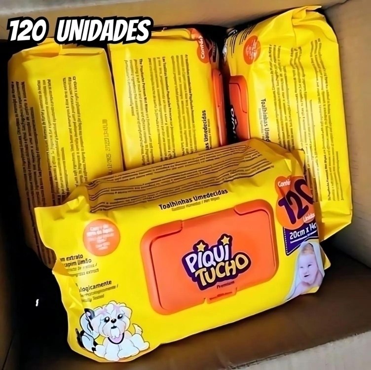 PIQUITUCHO Toalhinhas Umed Premium 1 Unidade Com 120 Lenços Umedecidos ...