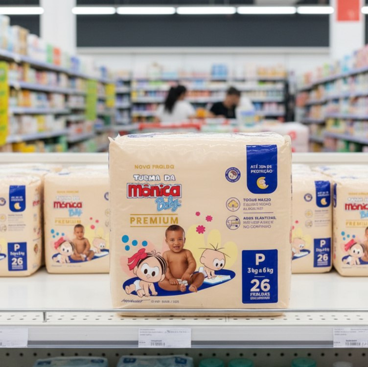 Turma da Mônica Baby Premium Jumbo P 26 Unidades - Adoro Promoção